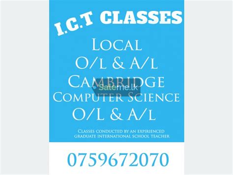 Tuition Ict Classes Local O L A L And Cambridge As Al In Malabe Saleme Lk
