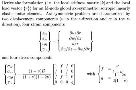 derive the formulation i e the local stiffness
