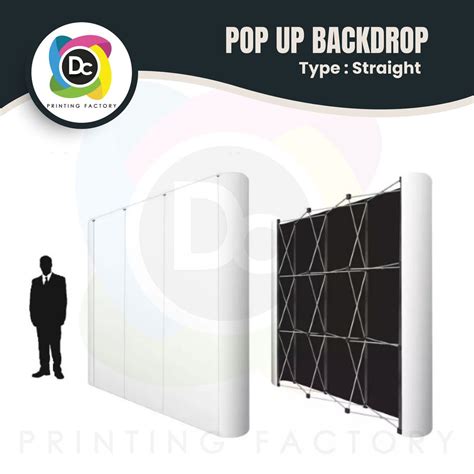Pop Up Backdrop Straight 3x3 Or 4x3 With 2 Spotlight Hard Case Dcprintingfactory