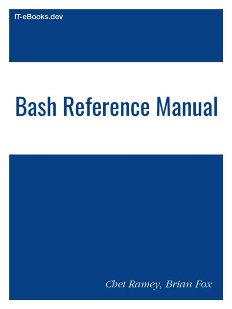Bash Reference Manual Free Download Book Pdf Epub