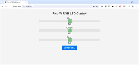 Controlling RGB LED With Raspberry Pi Pico W Web Server Using MicroPython