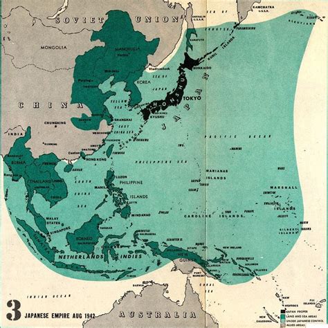 Map Of The Japanese Empire In August 1942 Historical Maps