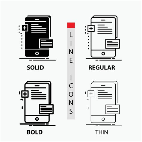 Frontend Interface Mobile Phone Developer Icon In Thin Regular Bold Line And Glyph Style