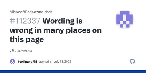 Wording Is Wrong In Many Places On This Page · Issue 112337