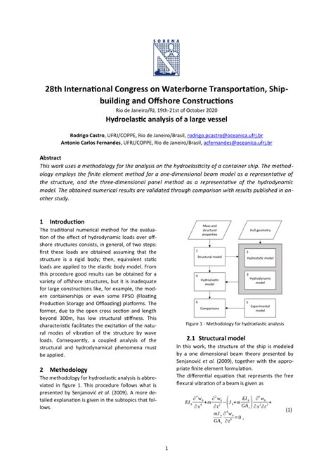 PDF Hydroelastic Analysis Of A Large Vessel