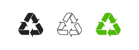 Driehoek Recycling Icon Set Eco Symbool Groene Pijl Teken Flat Design