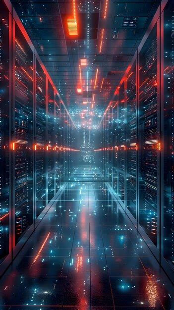 Premium Photo Modern Data Center With Advanced Network Security Systems Emphasizing