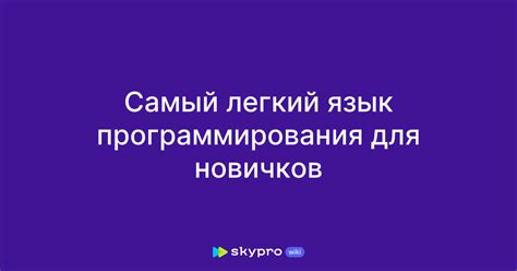 Самый легкий язык программирования для новичков
