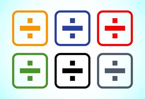Divide Icon Design Set Math Sign Symbol 52299007 Vector Art At Vecteezy