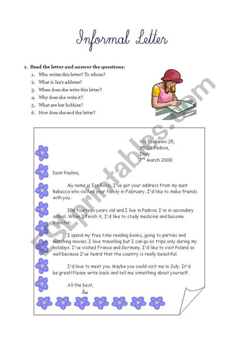 Informal Letter Writing Format