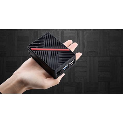 52pi Armor Lite V5 Abs Enclosure For Raspberry Pi 5 W Cooling Black Robotshop