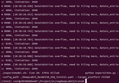 将deeplabv3 onnx 转 rknn时报错 DatainEntries overflow need to tiling more