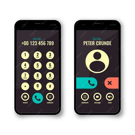 Premium Vector Realistic Phone Call Screen Interface Illustration