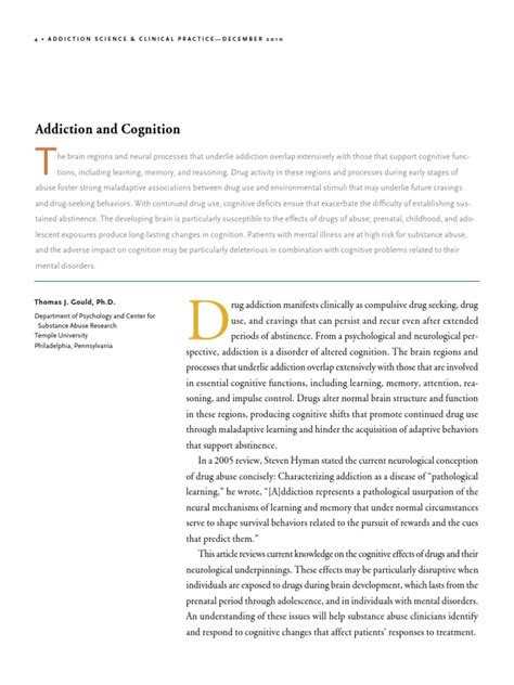 Addiction And Cognition Pdf