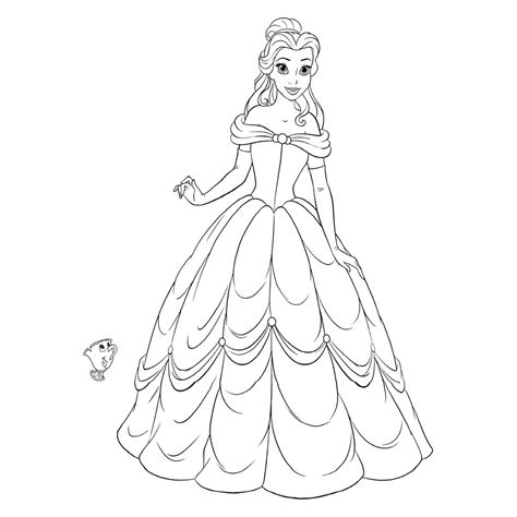 Раскраска Белль и Чип Поттс распечатать или скачать