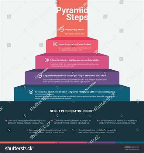 Stacked Pyramid Chart Infographic Colorful Information Stock Vector Royalty Free 706726747
