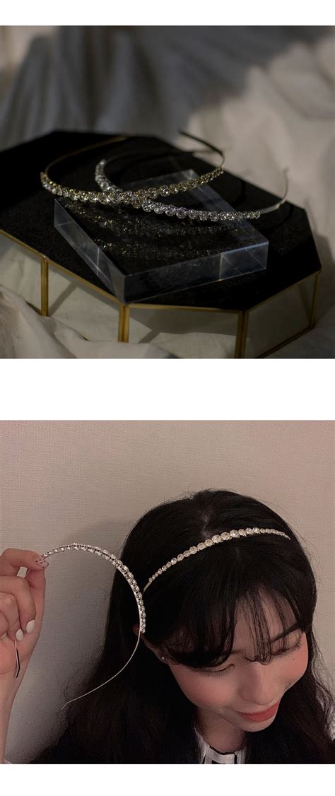 머리띠best 올리비아 크리스탈 큐빅 헤어밴드 하객룩 셀프웨딩 머리띠