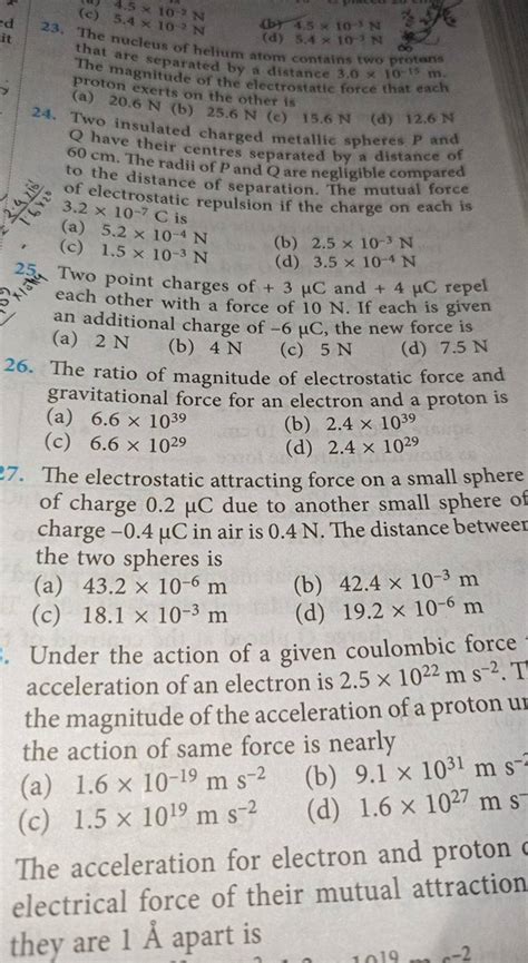 That Are Separated By A Distance 3 0×10−15 M Proton Exitude Of The Elect