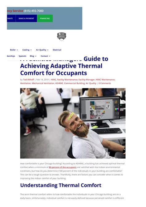 A Facilities Managers Guide To Achieving Adaptive Thermal Comfort For Occupants Pdf