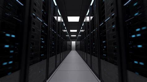 Download Powerful Server Room In Modern Data Center Cloud Computing Data Storage 3d Rendering