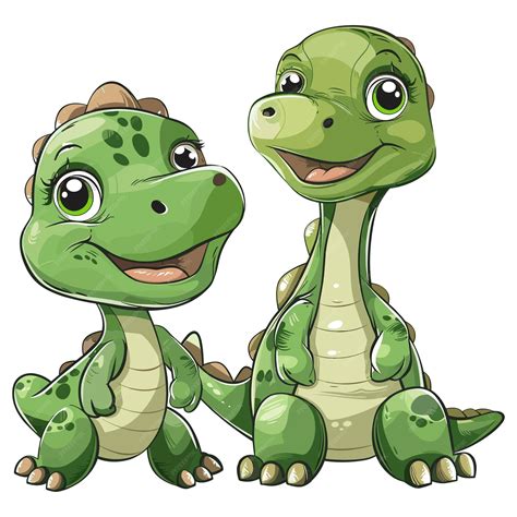 Premium Vector A Cute Cartoon Big Sister And Little Sister Dinosaurs