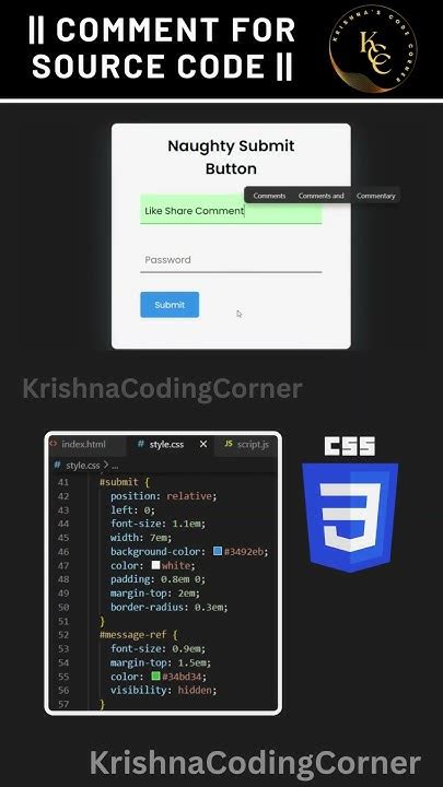 Naughty Submit Button Html Css Js Shorts Webdesign Htmlcss