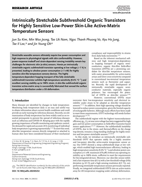 Intrinsically Stretchable Subthreshold Organic Transistors For Highly Sensitive Low‐power Skin