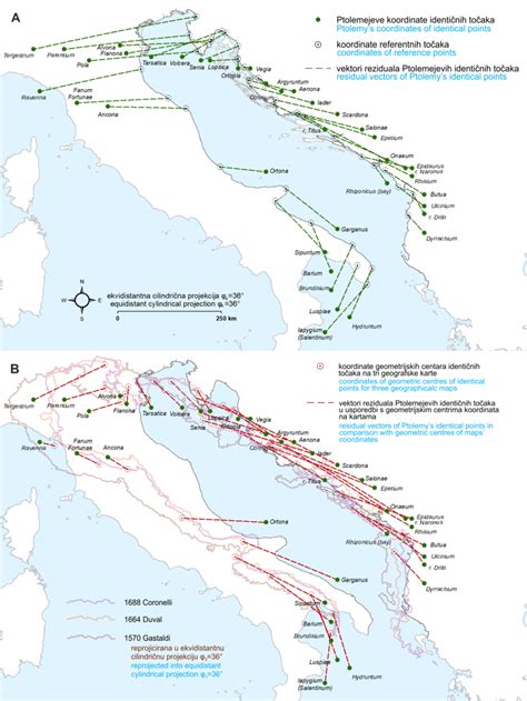 The Displacement Residual Vectors Of Claudius Ptolemys Locations For