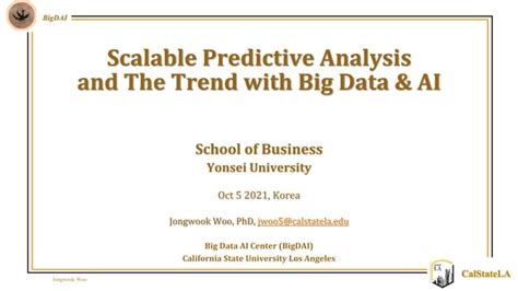 Scalable Predictive Analysis And The Trend With Big Data And Ai Ppt