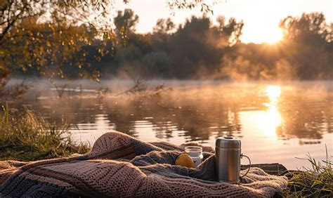 Morning Coffee On The River Premium Ai Generated Image