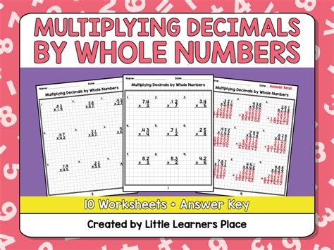 Multiplying Decimals By Whole Numbers 3 Digit And 2 Digit Graph Paper Worksheets Teaching