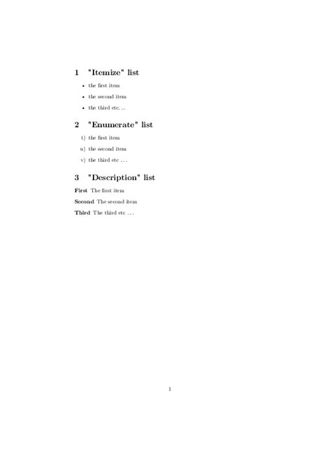 Lists Example — Pylatex 142 Documentation
