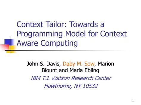 Ppt Context Tailor Towards A Programming Model For Context Aware Computing Powerpoint