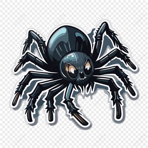 흰색 배경 일러스트 클립 아트에 무서운 만화 거미 스티커 벡터 상표 Png 일러스트 무료 다운로드 Lovepik