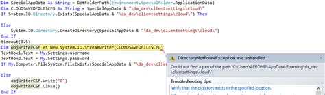 Vbnet Appdata Path Access Is Denied Stack Overflow