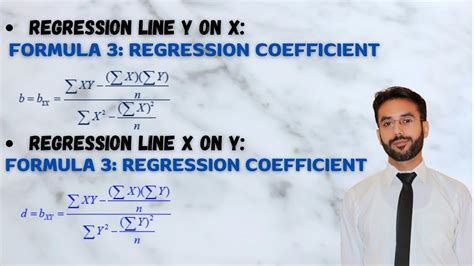 Regression Lines Formulas 3 Regression Coefficient Statistics Regression Ch 6 Lec 9