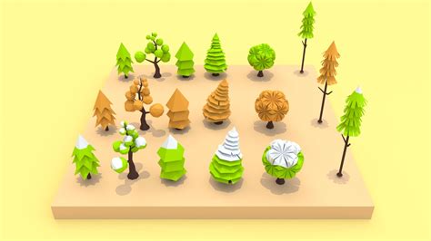 Artstation Trees Pack 02 Game Assets