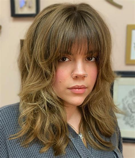Straight Across Bangs With Medium Length Hair