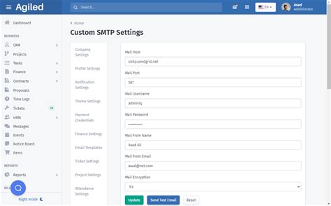 Setting Up Custom SMTP Agiled Knowledge Base