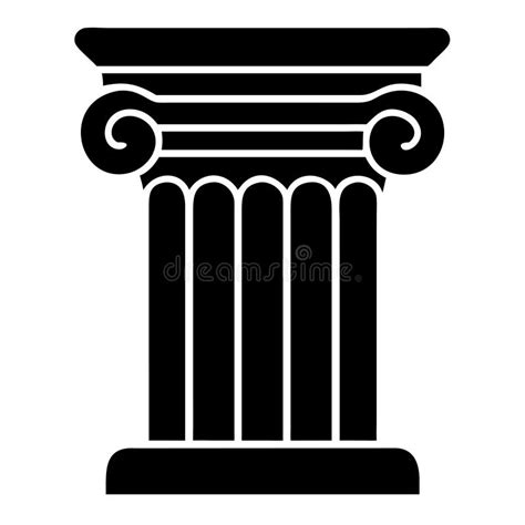 Classical Greek Ionic Column Vector Illustration For Architecture And