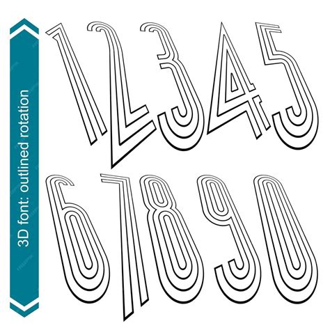Premium Vector 3d Vector Retro Tall Font With Visual Rotation Effect