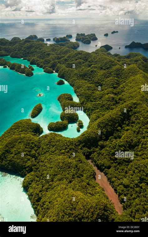 Aerial View Of Rock Islands Of Palau Micronesia Unesco World Heritage