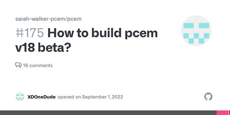 how to build pcem v18 beta · issue 175 · sarah walker pcem pcem · github
