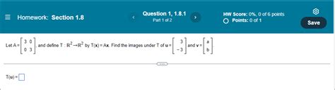 Solved Homework Section 1 8 Let A T U 30 03 Question
