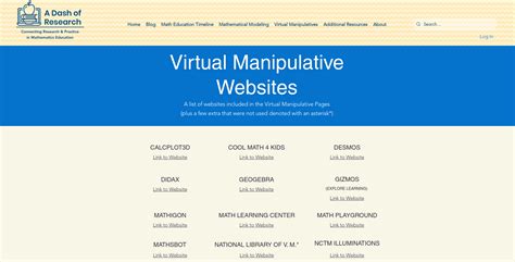 Virtual Manipulative Websites A Dash Of Research