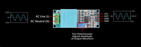 zmpt101b ac voltage sensor module pinout schematic and calibration