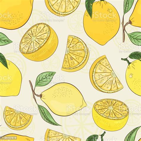 레몬과 라임 패턴 수분이 많은 녹색 벡터 배경입니다 여름 컬렉션입니다 0명에 대한 스톡 벡터 아트 및 기타 이미지 0명