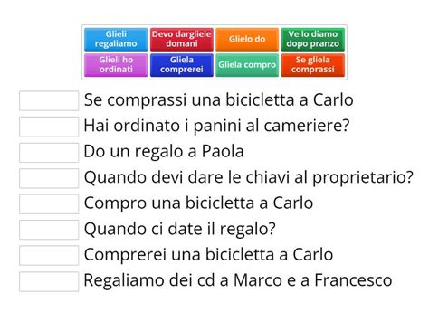 Pronomi Combinati Une Las Parejas