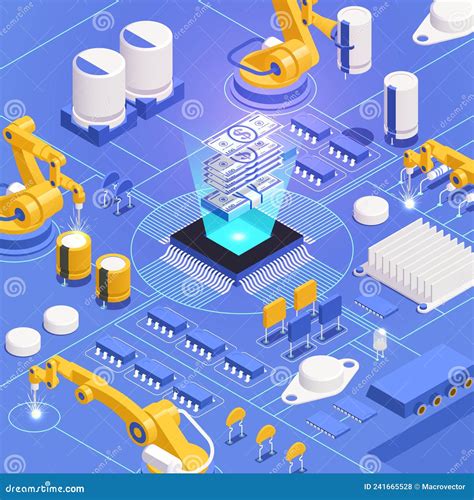 Digitalization Isometric Composition Stock Vector Illustration Of