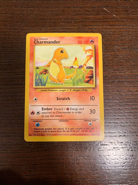 Very Rare Charmander Pokemon Card Great Condition 1995 50 Hp Ebay